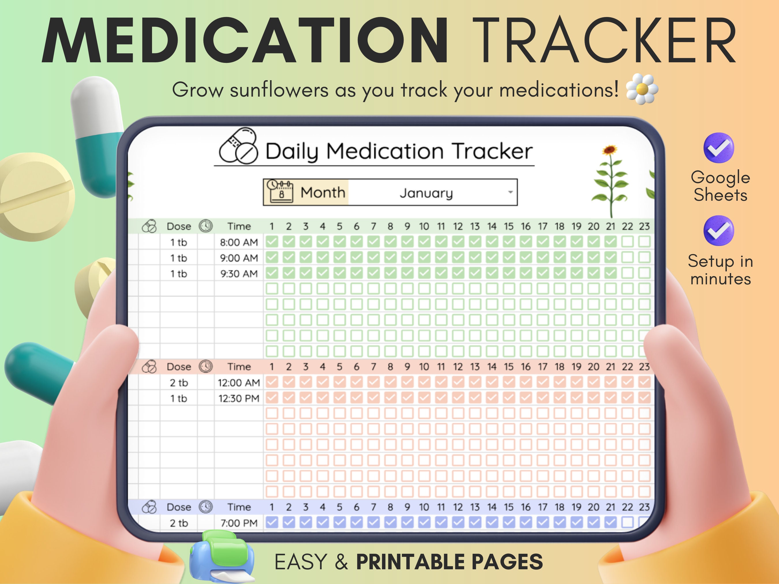 Medication Tracker • Medication Log • Medication Tracker Printable ...