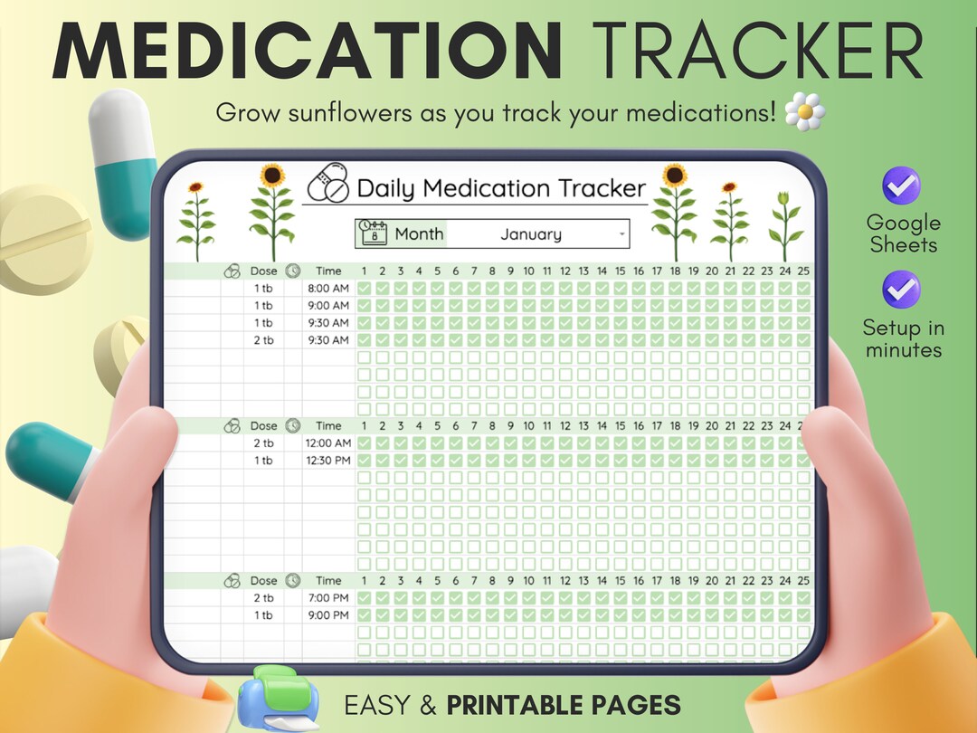 Medication Tracker • Medication Log • Medication Tracker Printable ...