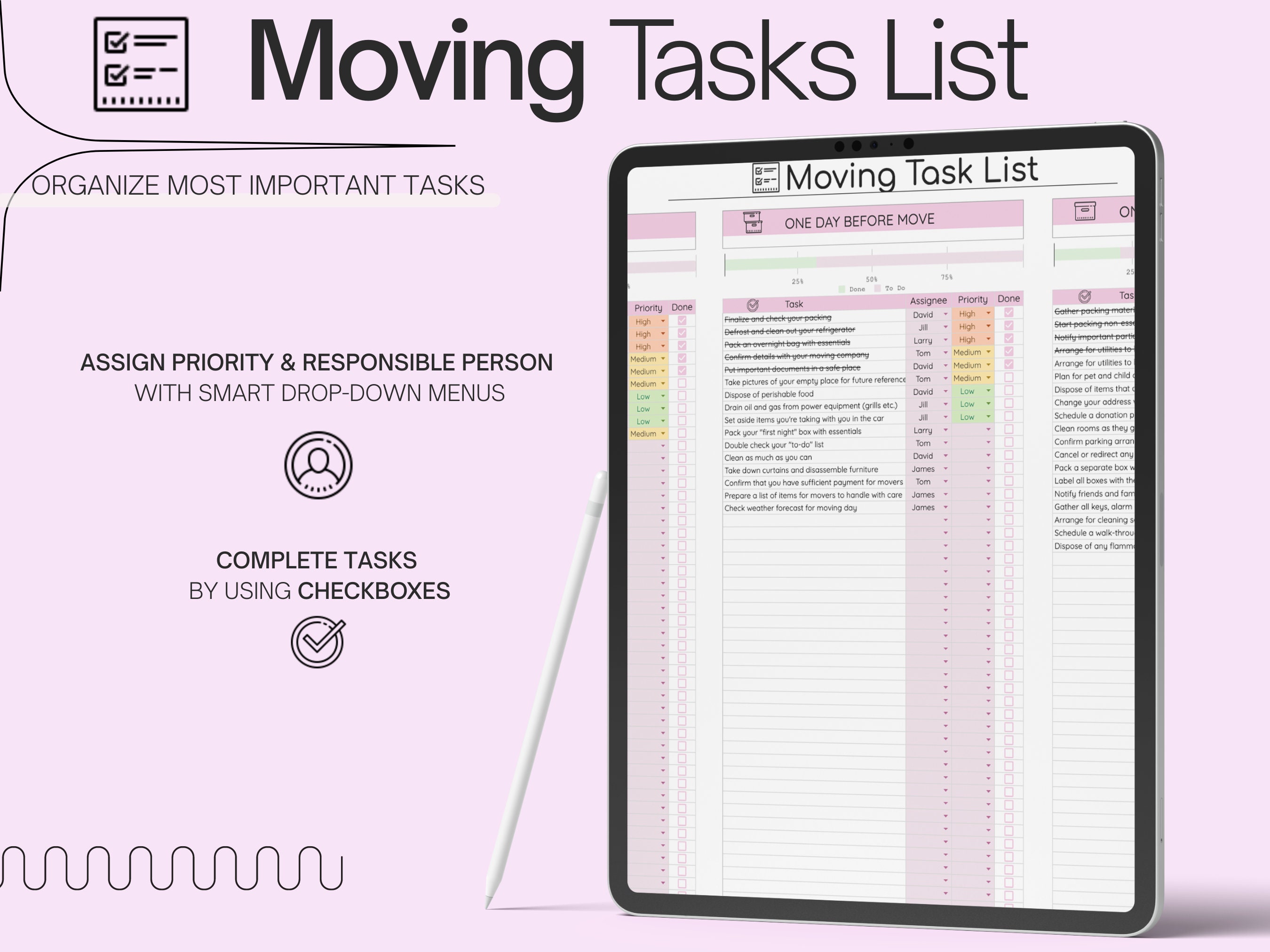 Moving Checklist • Moving Planner • Moving Binder • Moving List ...