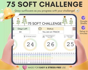 75 Soft Challenge Tracker • Google Sheets Template • Daily Habit ...