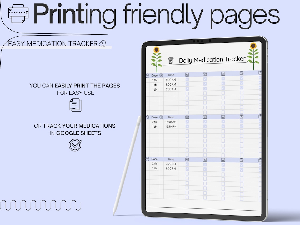 Medication Tracker Medication Log Medication Tracker - Etsy