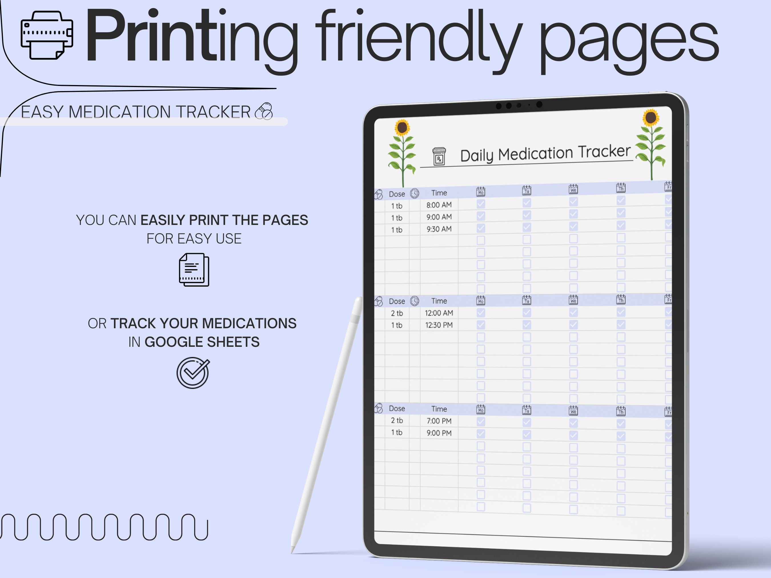 Medication Tracker • Medication Log • Medication Tracker Printable • Monthly Medication Tracker ...