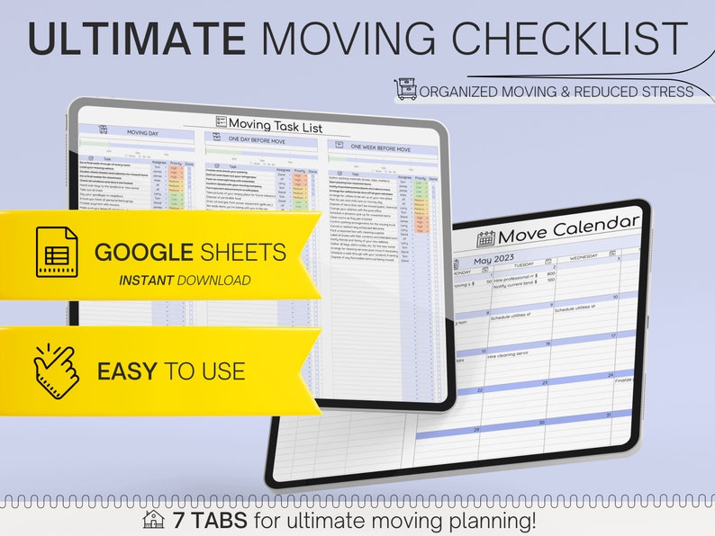 Moving Checklist • Moving Planner • Moving Binder • Moving List ...