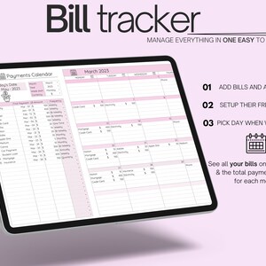 Monthly Bill Tracker • Bill Tracker • Bill Calendar • Debt Tracker ...