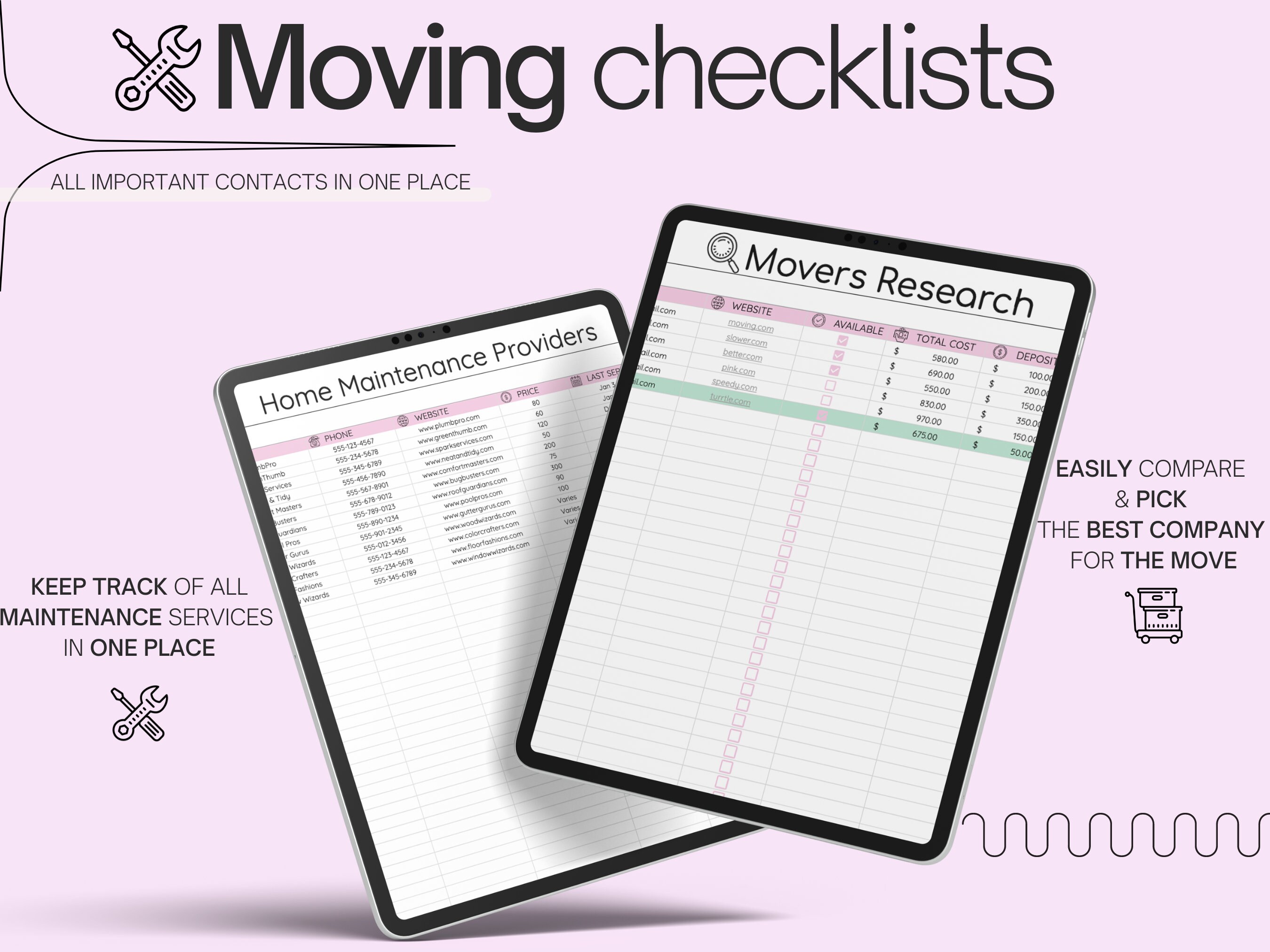 Moving Checklist • Moving Planner • Moving Binder • Moving List ...