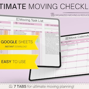Moving Checklist • Moving Planner • Moving Binder • Moving List ...
