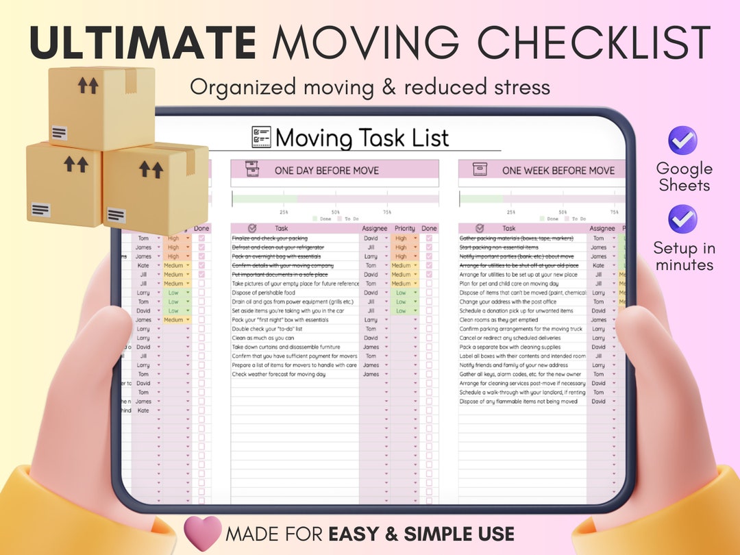 Moving Checklist • Moving Planner • Moving Binder • Moving List ...