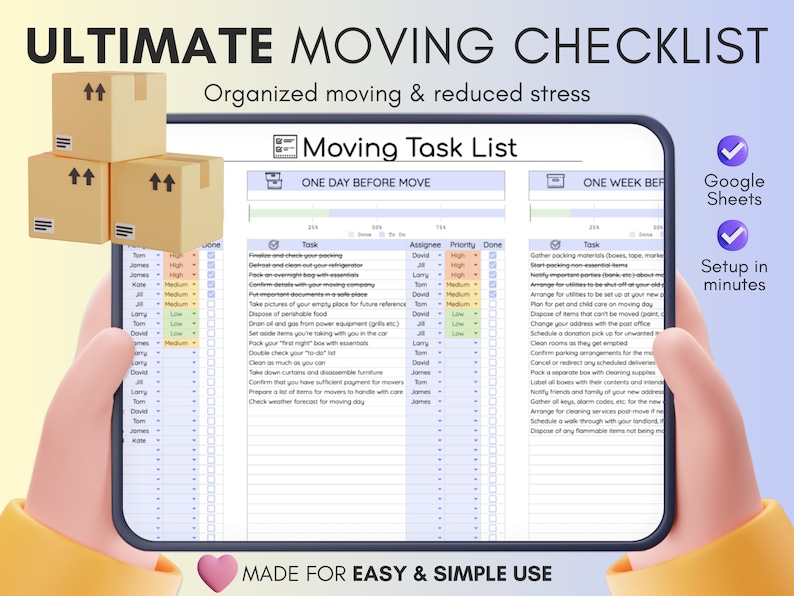Moving Checklist • Moving Planner • Moving Binder • Moving List ...