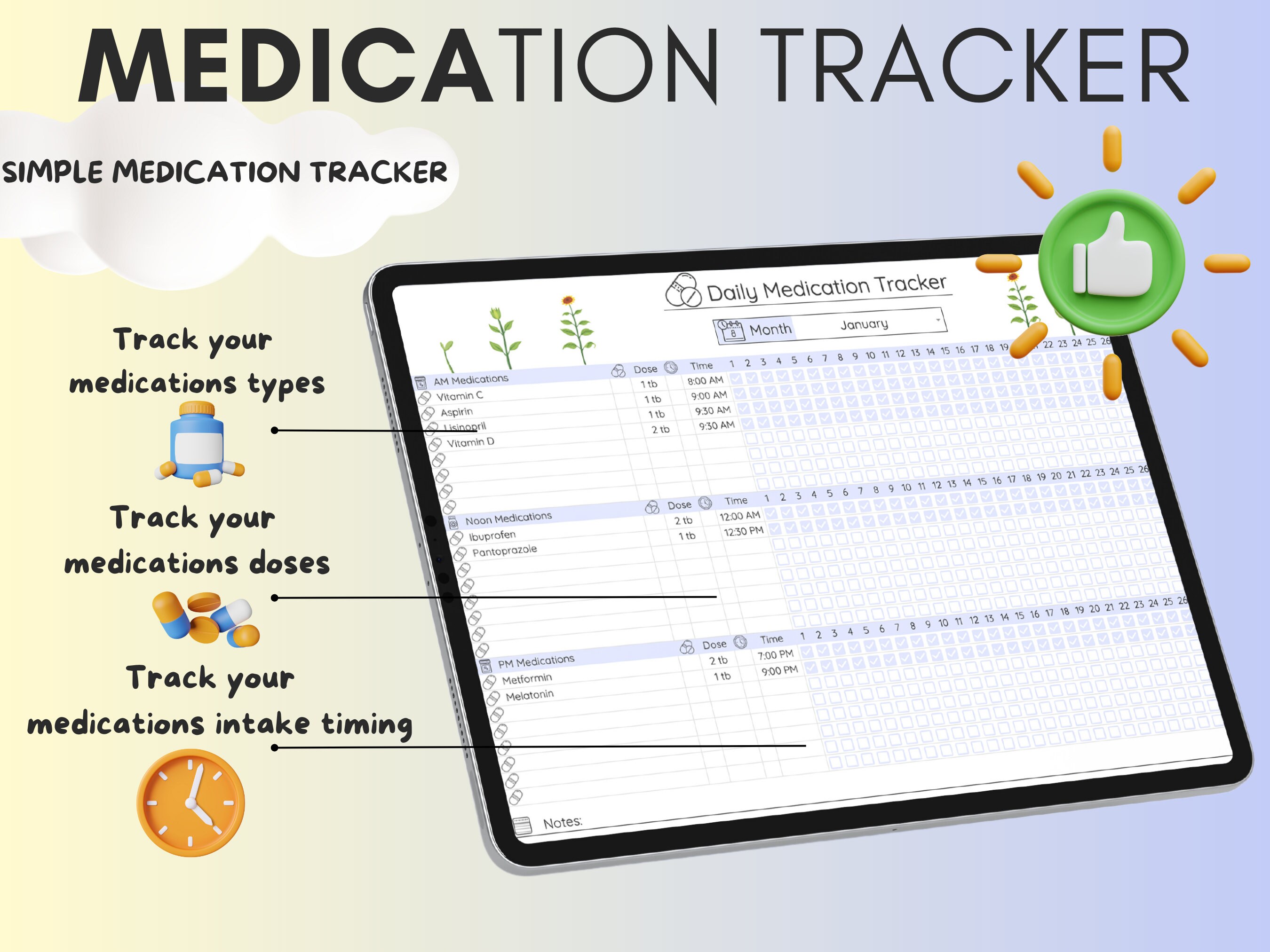 Medication Tracker • Medication Log • Medication Tracker Printable ...