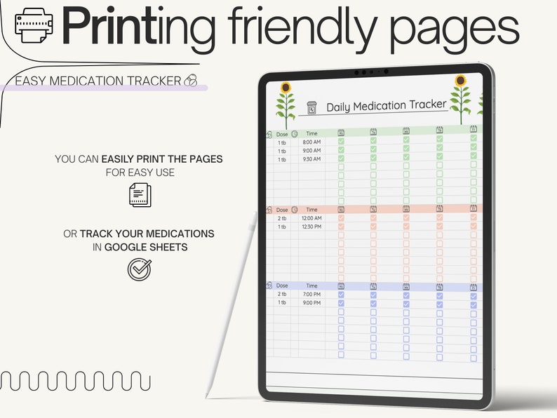 Medication Tracker • Medication Log • Medication Tracker Printable ...