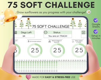 75 Soft Challenge Tracker • Google Sheets Template • Daily Habit ...