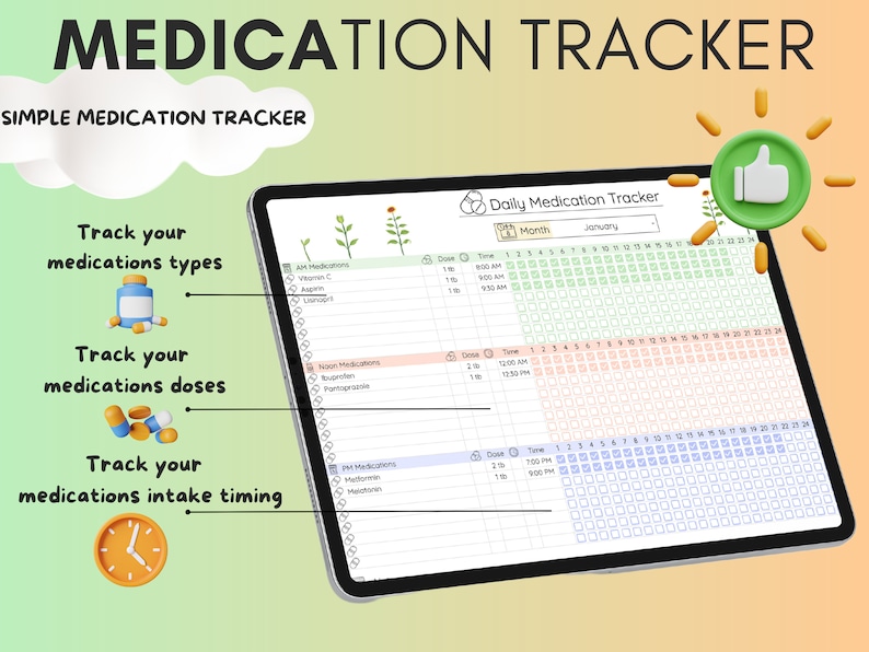 Medication Tracker • Medication Log • Medication Tracker Printable ...