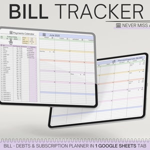 Bill Tracker • Bill Calendar • Debt Tracker • Bill Calendar • Budget ...