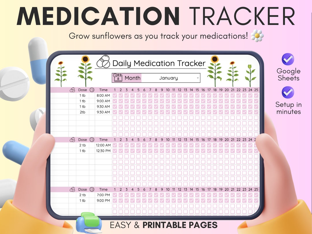 Medication Tracker Medication Log Medication Tracker Printable Monthly ...