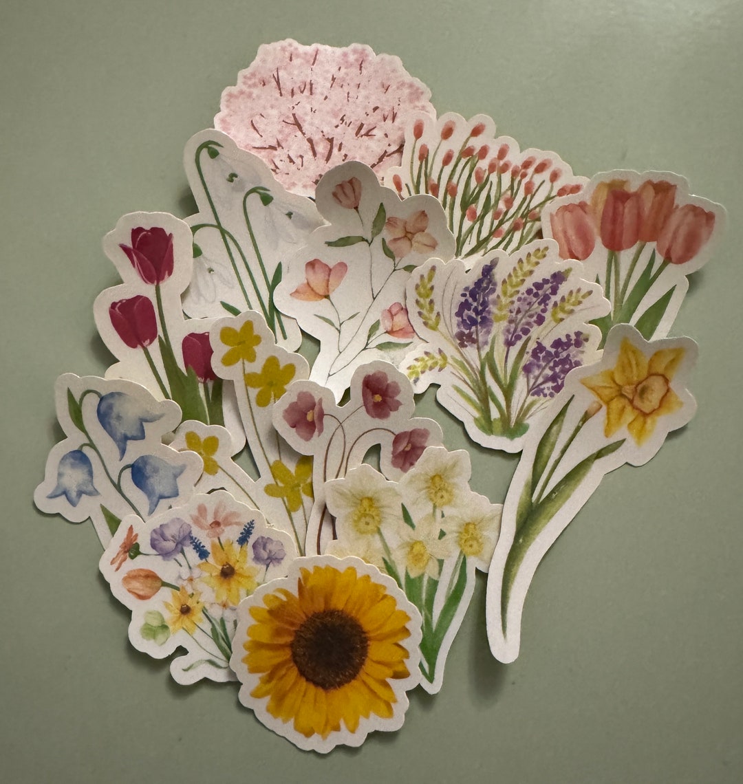 Spring Flowers Stickers, Spring Flowers Sticker Bundle, Bullet Journal ...