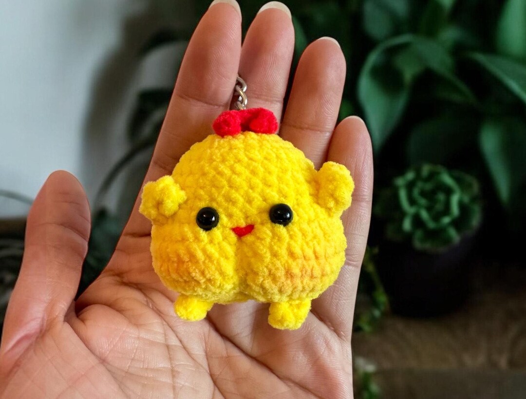Crochet Chick Keychain Cute Animal Keychain , Handmade Keychain for ...
