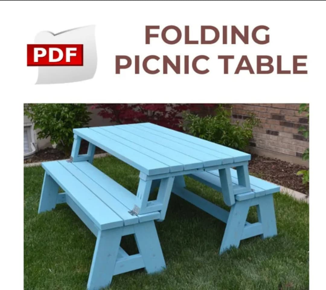 DIY Folding Picnic Table Bench Plans Patio Furniture PDF Plans - Etsy