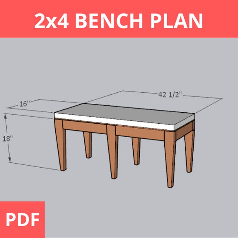 2X4 BENCH PDF PLAN - Etsy