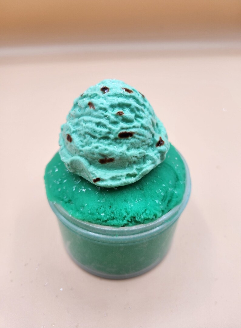 Mint Chocolate Chip Ice Cream Slime Green Clay Icee - Etsy