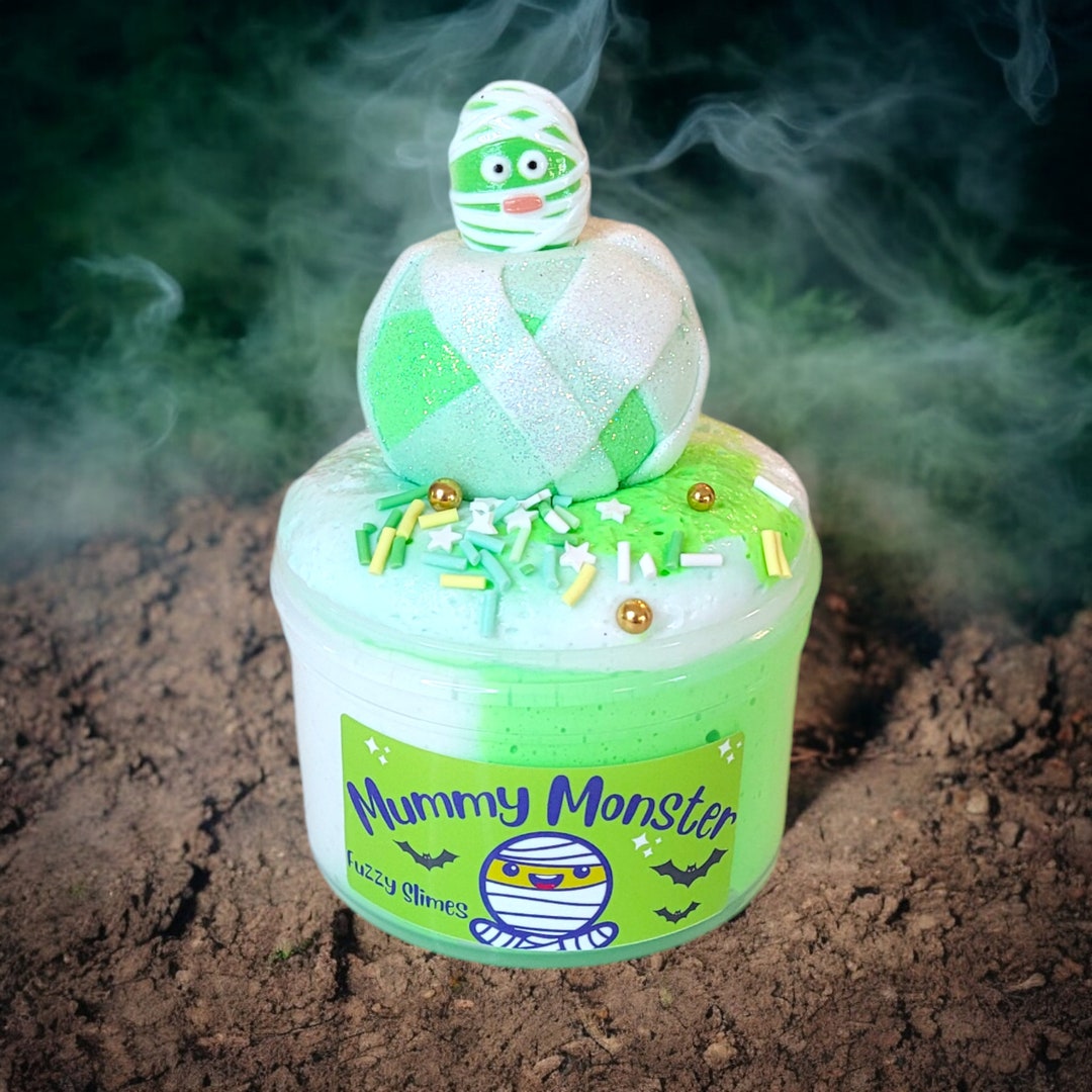 Mummy Monster Snow Butter Diy Clay Slime, Fuzzy Slimes, Green Apple ...