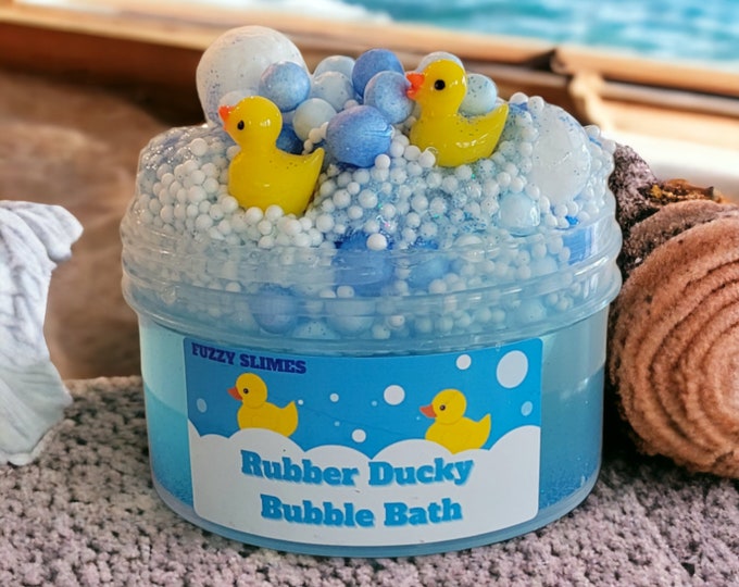 Duck in Water (slow Stretch), Blue Clear Slime, Duck Slime, Cute Slime ...