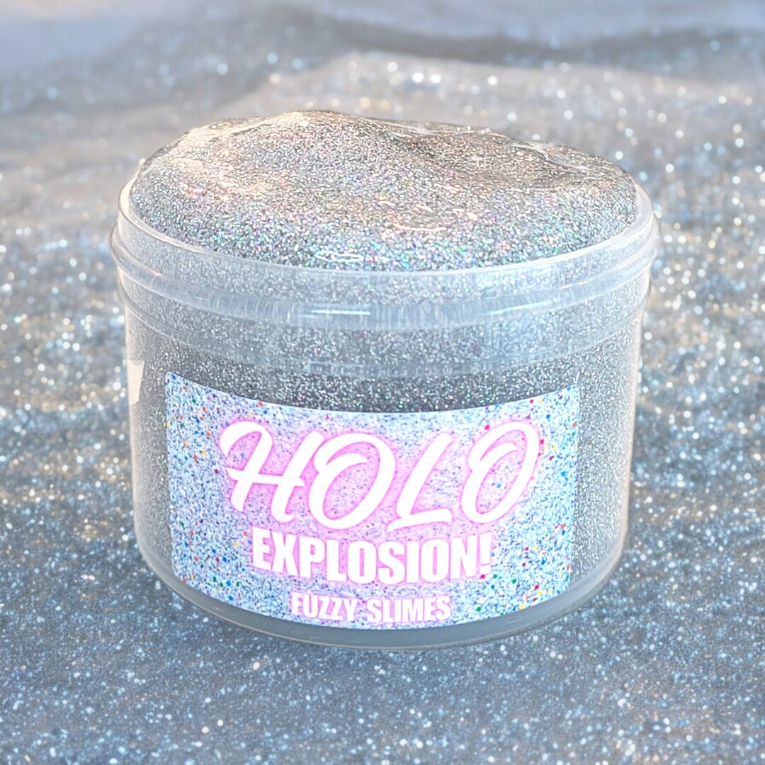 Holo Explosion Holographic Clear Slime ~ Fuzzy Slimes ~ Unscented - Etsy
