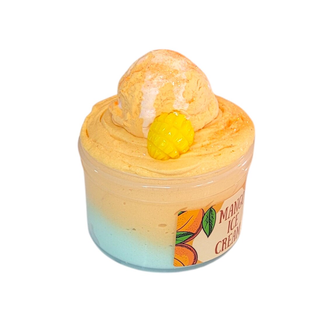 Mango Ice Cream and Wax Clay Diy Slime, Fuzzy Slimes, Mango Scented - Etsy