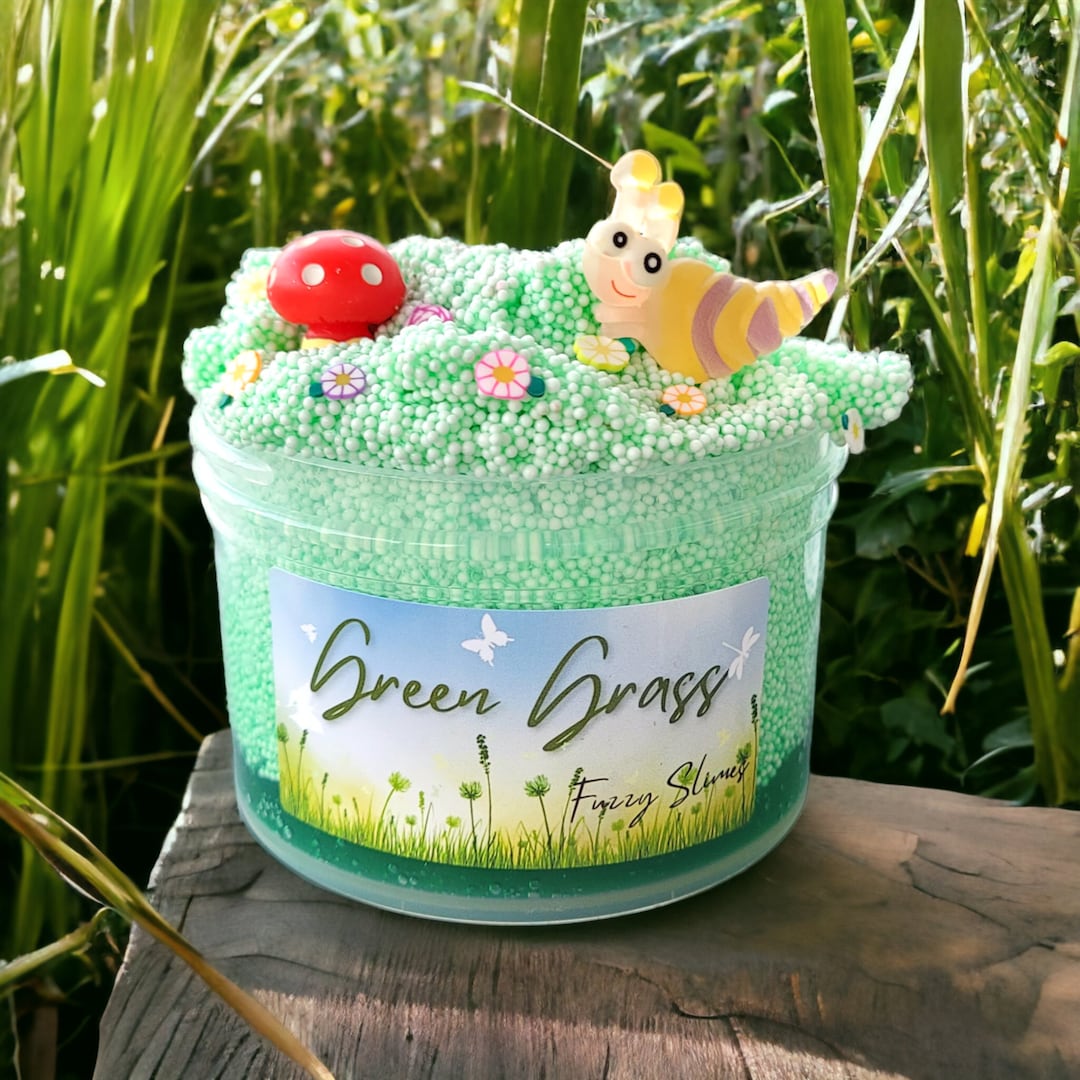Green Grass Microfloam Crunchy Slime - Fresh Cut Grass Scent - Etsy