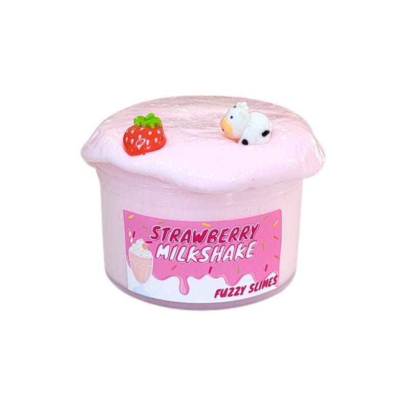 Strawberry Milkshake Butter Slime- Fuzzy Slimes- Strawberry Vanilla ...