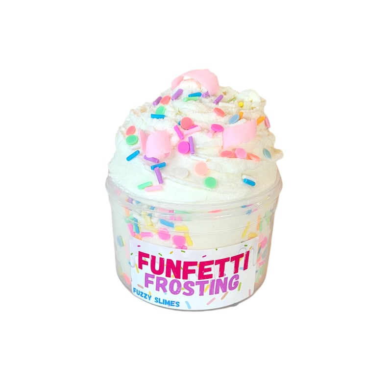 Funfetti Frosting Ice Cream Dough Slime, Fuzzy Slimes, Cake Scented - Etsy