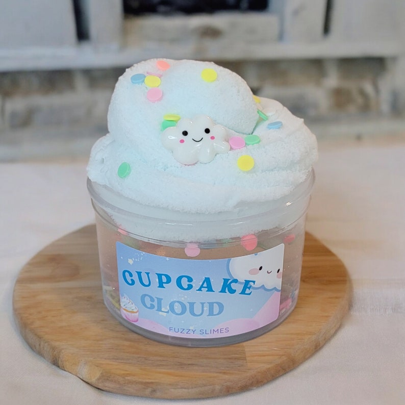 Cupcake Cloud Clear, Cloud Slime~fuzzy Slimes ~ Cupcake Scented - Etsy