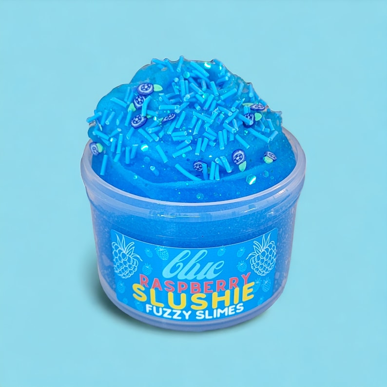 Blue Raspberry Slushie Icee Slime Fuzzy Slimes Blue Raspberry Scent - Etsy