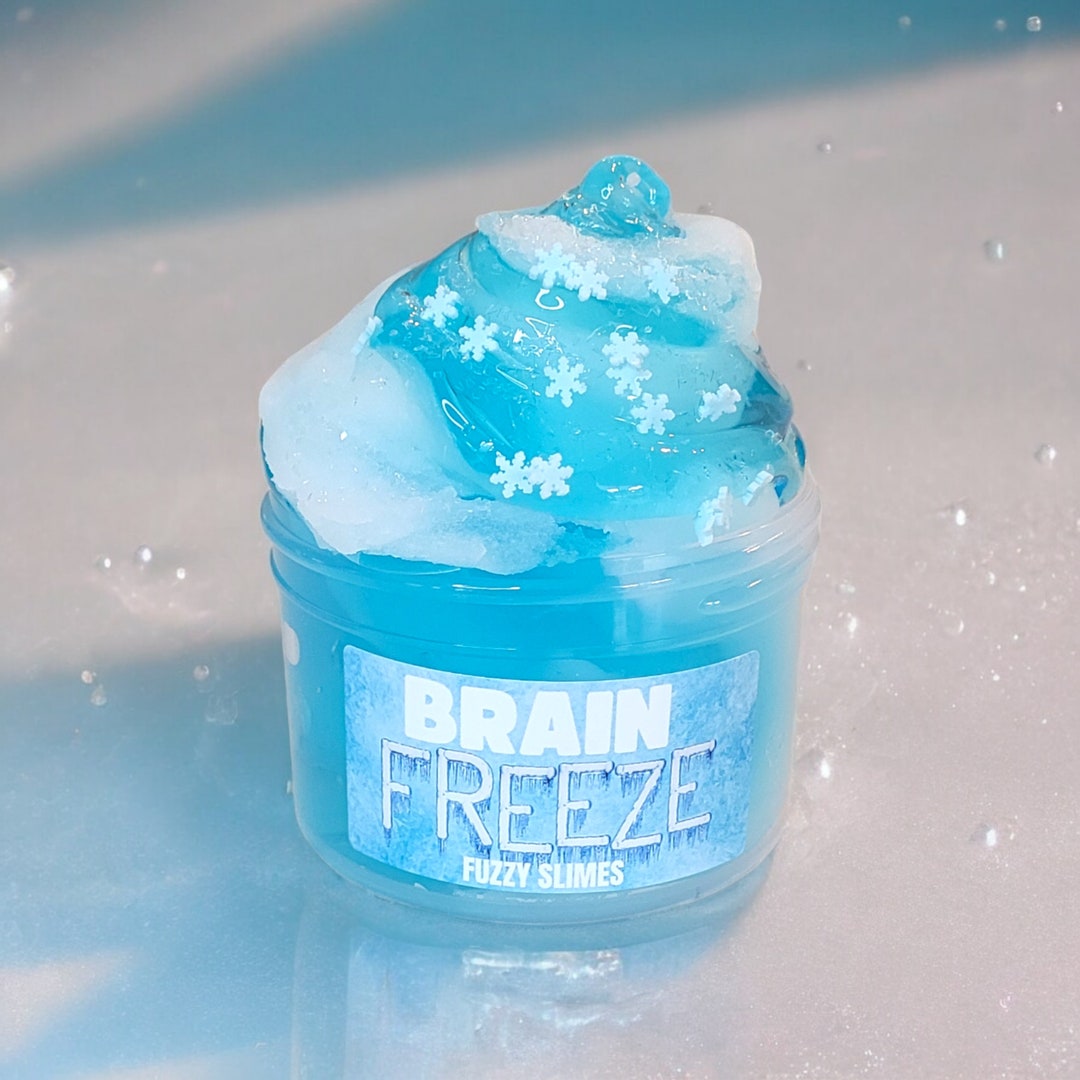Brain Freeze Iccee Clear Slime ~ Fuzzy Slimes ~ Blue Raspberry Scent - Etsy