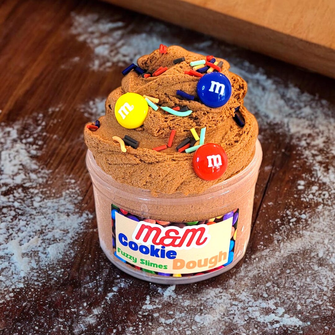 M&M Cookie Dough Memory Dough Slime, Fuzzy Slimes, Cookie and Chocolate ...