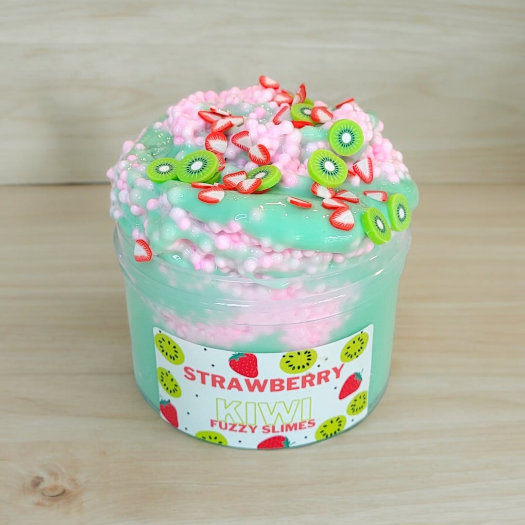 Strawberry Kiwi Slime ~ Thick and Glossy, Floam Drizzle, Fimos ~fuzzy ...