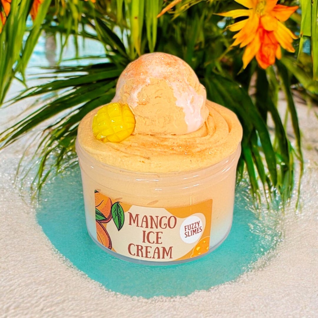 Mango Ice Cream and Wax Clay Diy Slime, Fuzzy Slimes, Mango Scented - Etsy