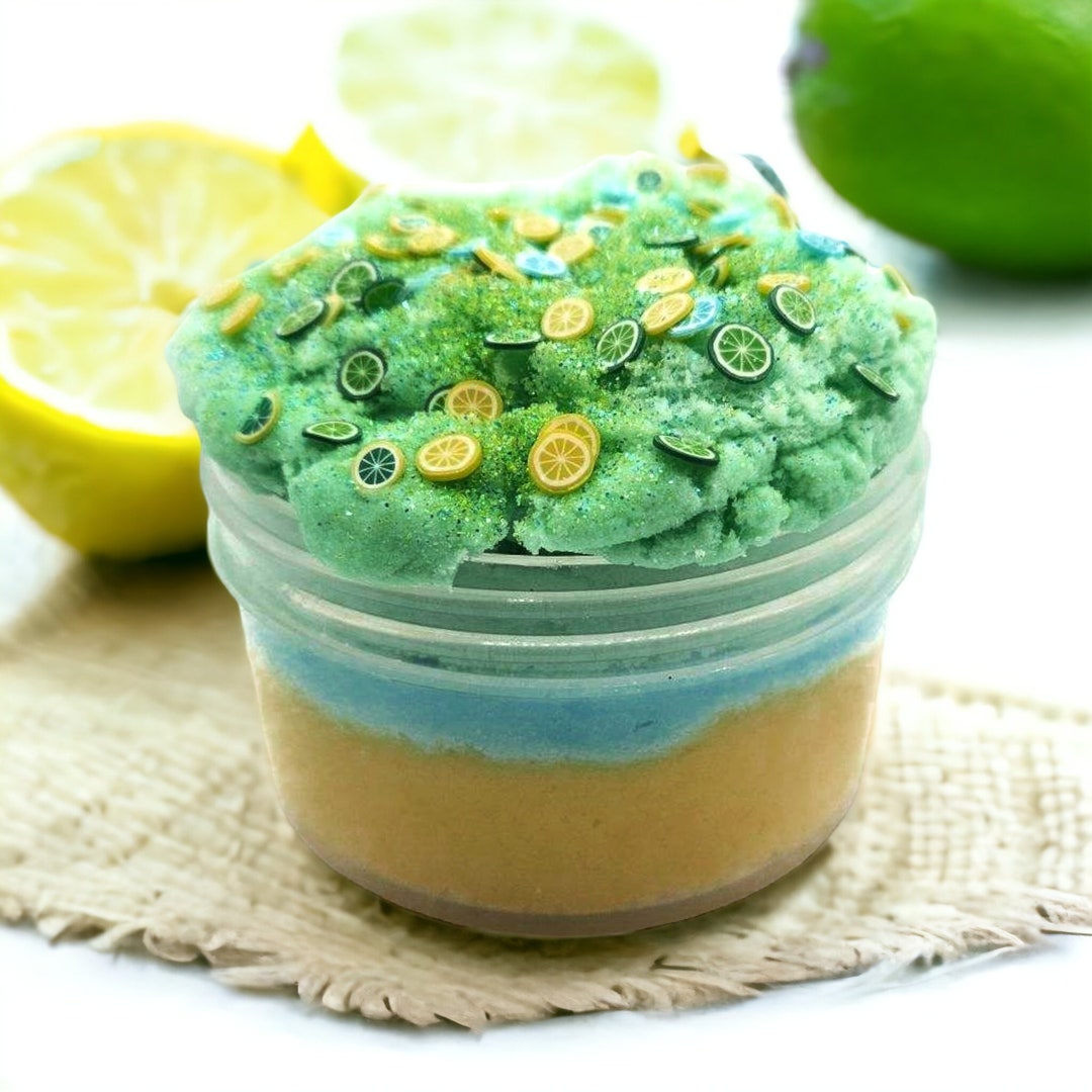Lemon Lime Yellow, Blue, Green Cloud Slime - Lemon Lime Scent - Etsy
