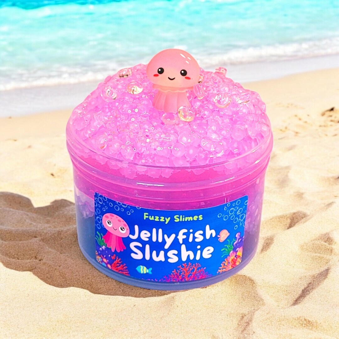 Jellyfish Slushie Bead Slime, Fuzzy Slimes, Grape Scented - Etsy