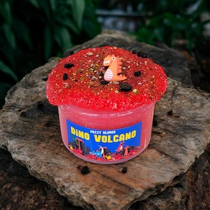 Dino Volcano Soft Snow Slime, Fuzzy Slimes, Fruit Punch Scent - Etsy