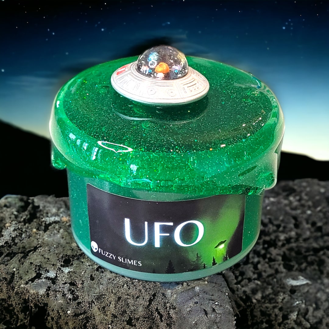 UFO Clear Greenglitter Slime- Green Apple Scent - Etsy