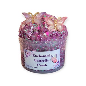Enchanted Butterfly Crush, Purple Butterfly Pink Slime, Bingsu, Crunchy, Clear Lavender Scented ...