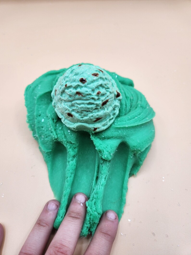 Mint Chocolate Chip Ice Cream Slime Green Clay Icee - Etsy