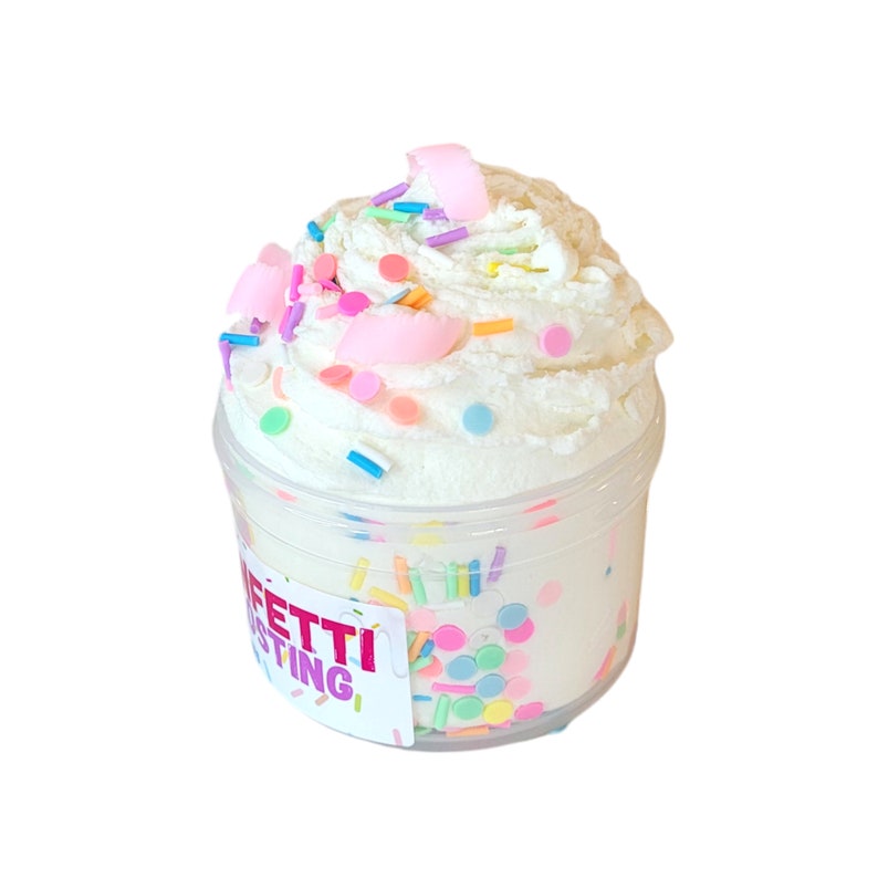 Funfetti Frosting Ice Cream Dough Slime, Fuzzy Slimes, Cake Scented - Etsy