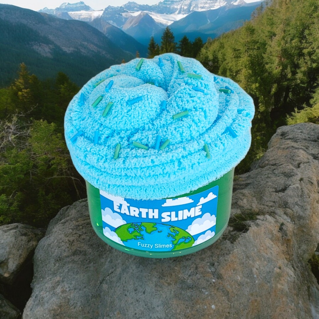 Earth Slime Cloud and Clear~ Fuzzy Slimes~ Grass Scent - Etsy