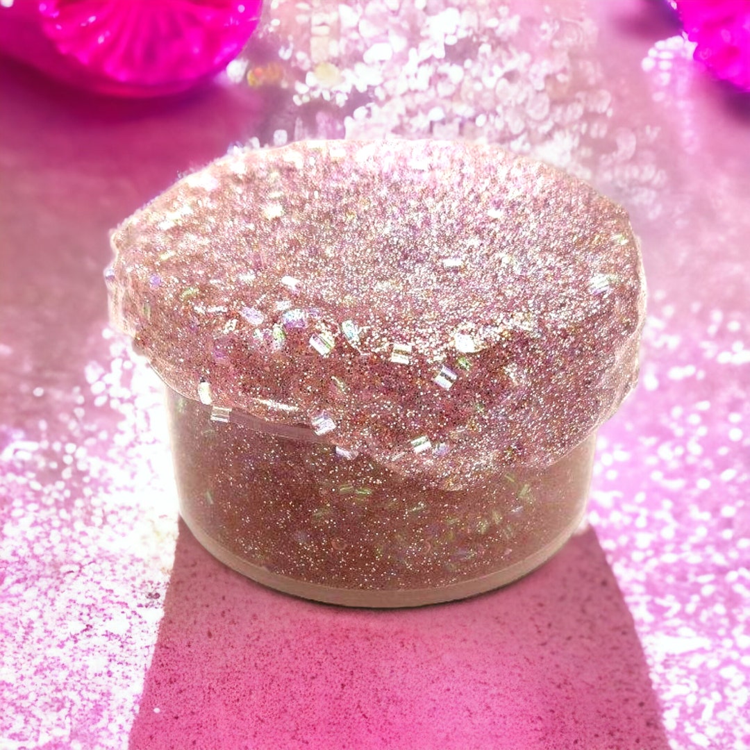 Pink Glitter Bomb Diamond Clear Slime Bingsu Beads Glitter- Sugar ...