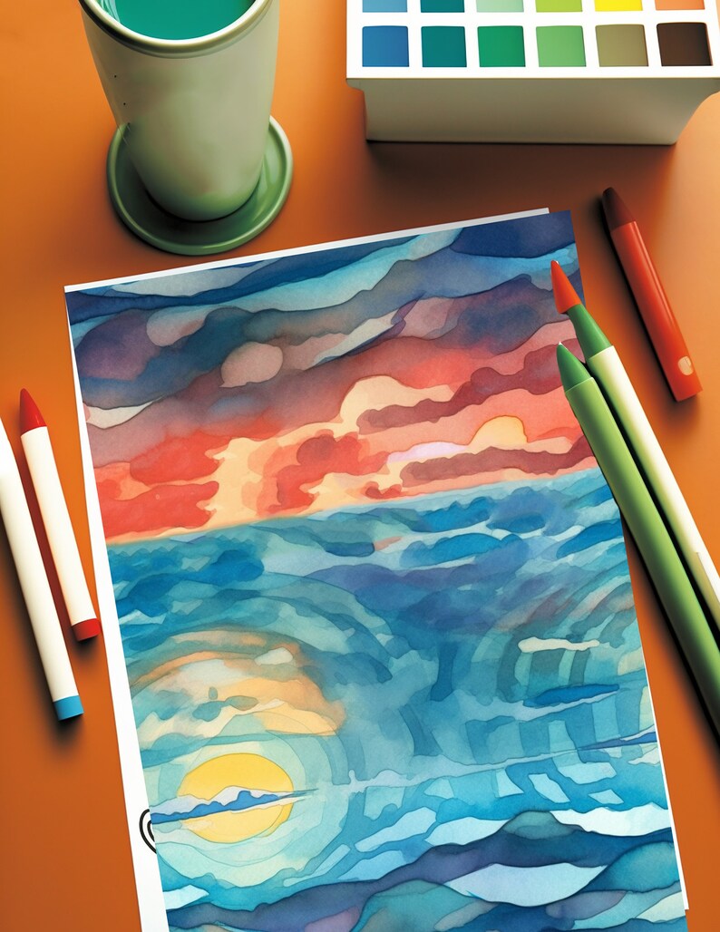 Reverse Lines: A PRINTABLE Coloring Book of Landscapes - Etsy