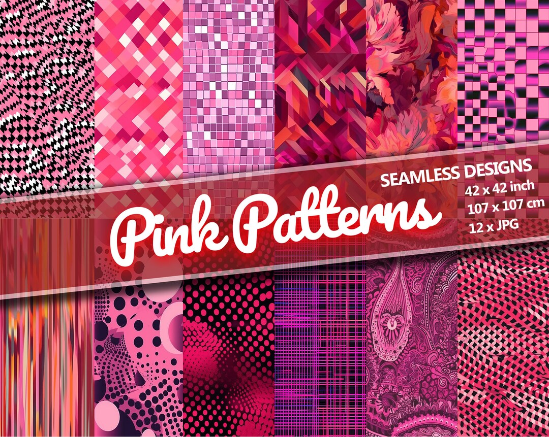 DIGITAL Paper Weirdcore Aesthetic Nostalgic Patterns 12-pack - PINK ...