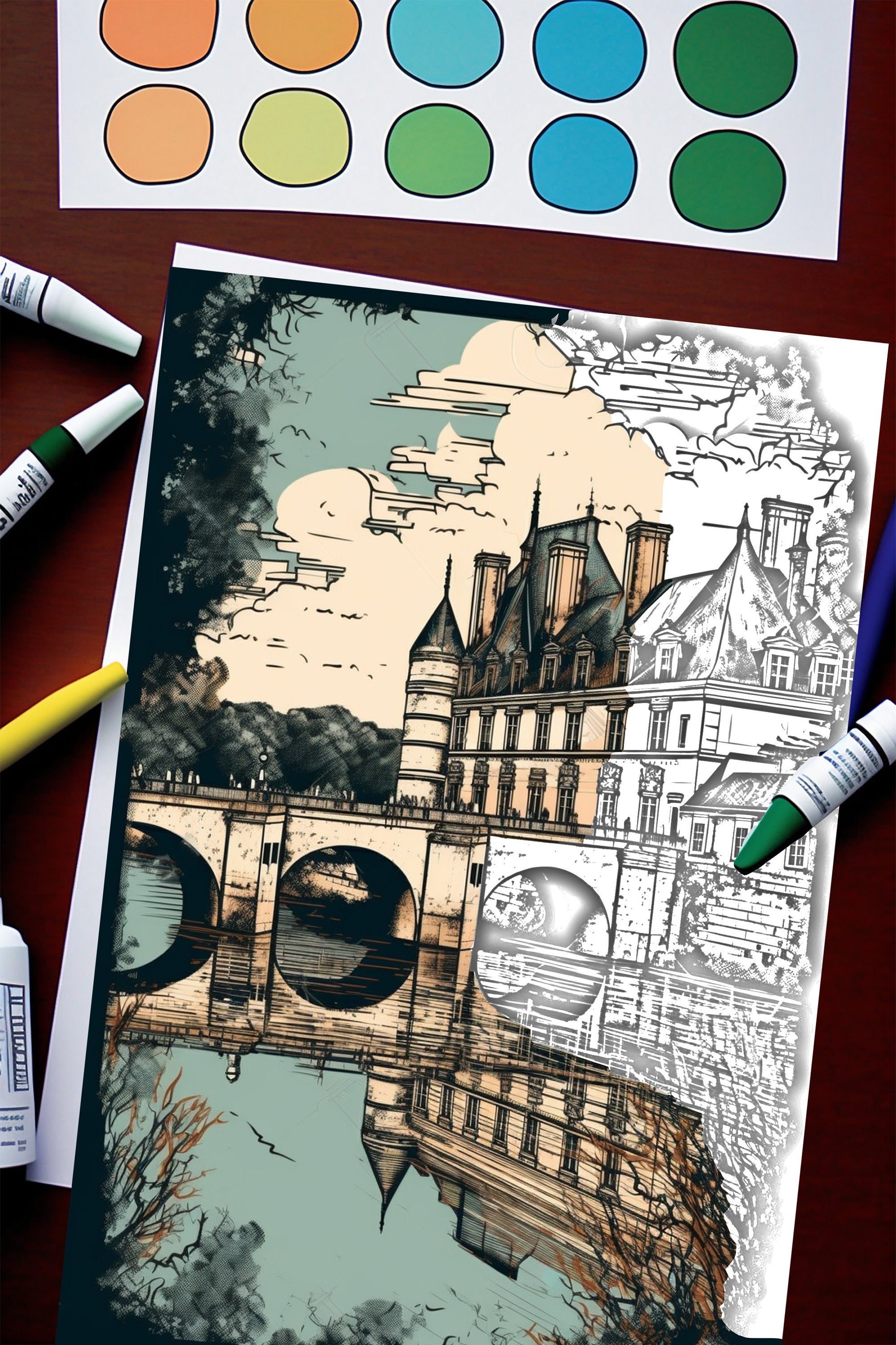 Castles of the World: A PRINTABLE Coloring Adventure Through Time and ...