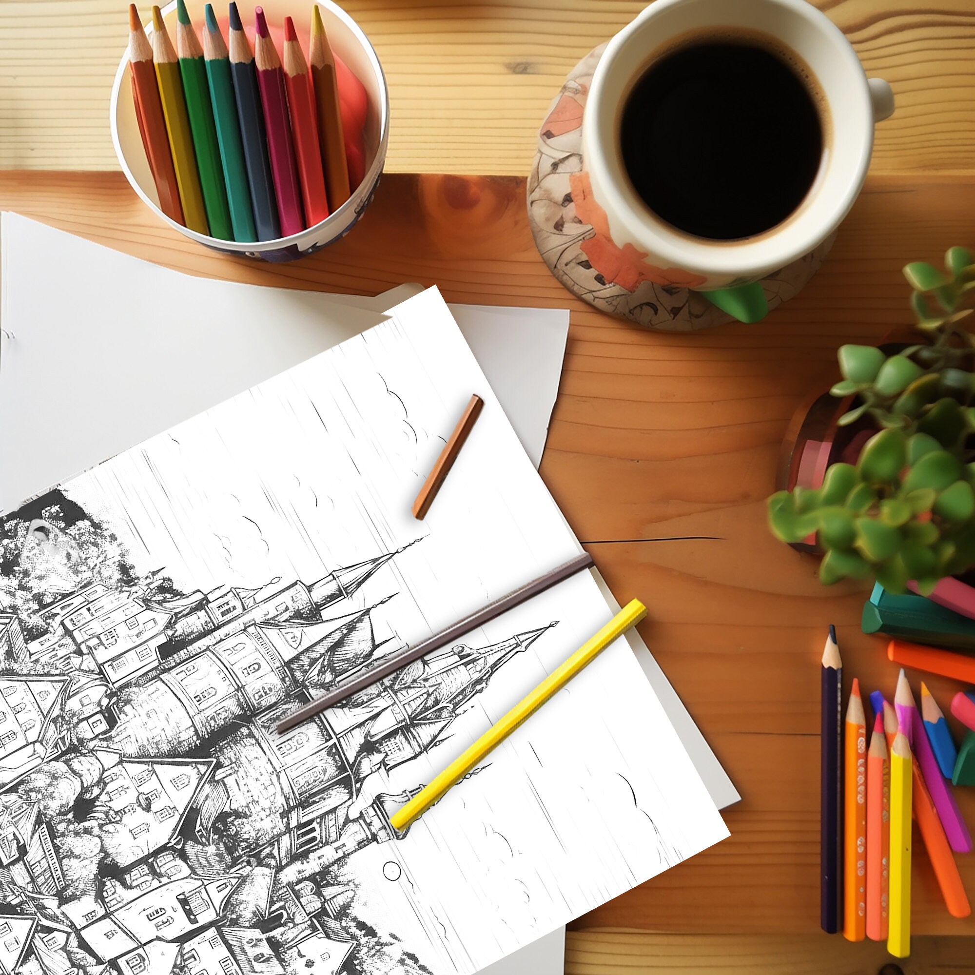 Castles of the World: A PRINTABLE Coloring Adventure Through Time and ...