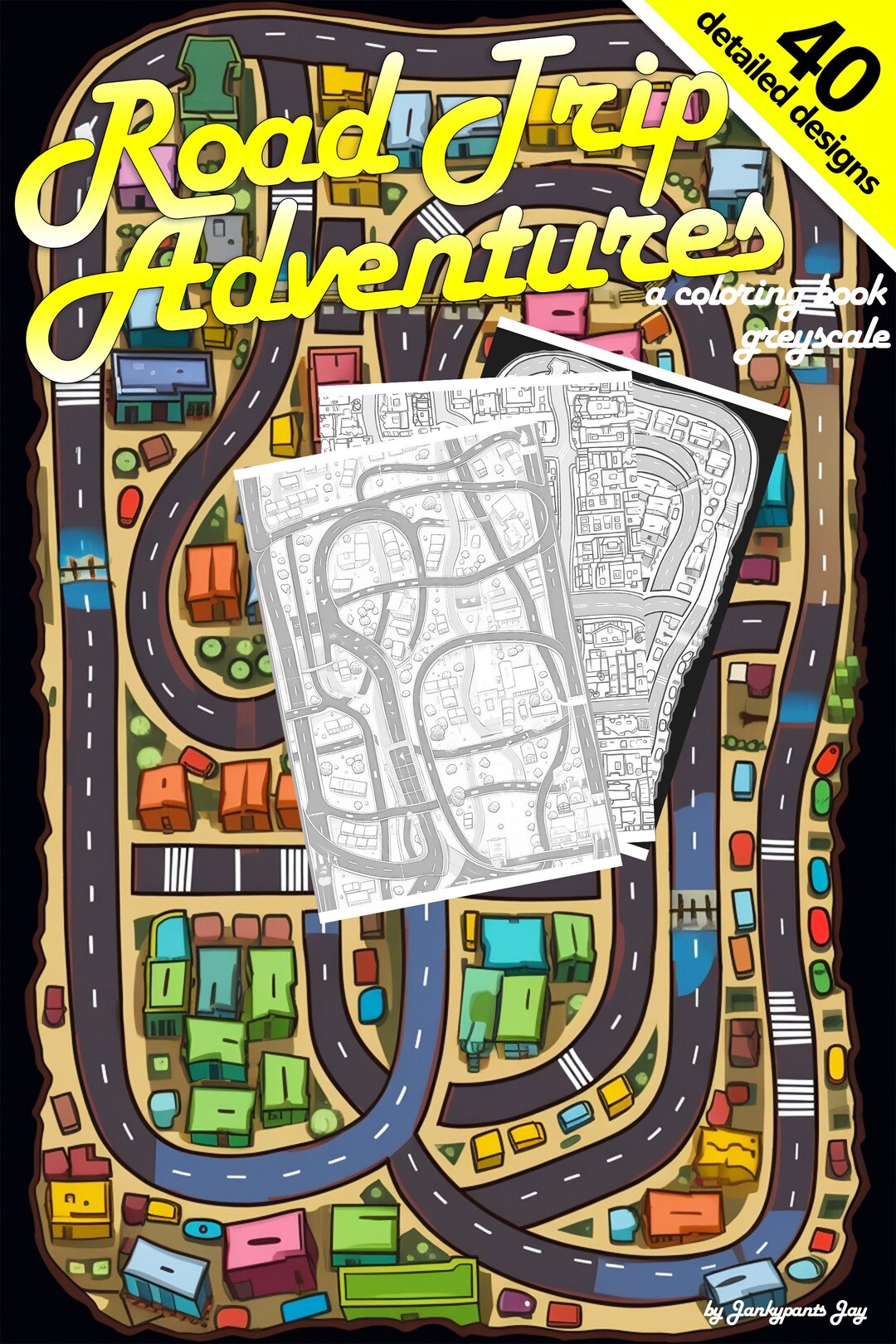 Road Trip Adventures: A PRINTABLE Cartoon Map Coloring Book - 40 ...